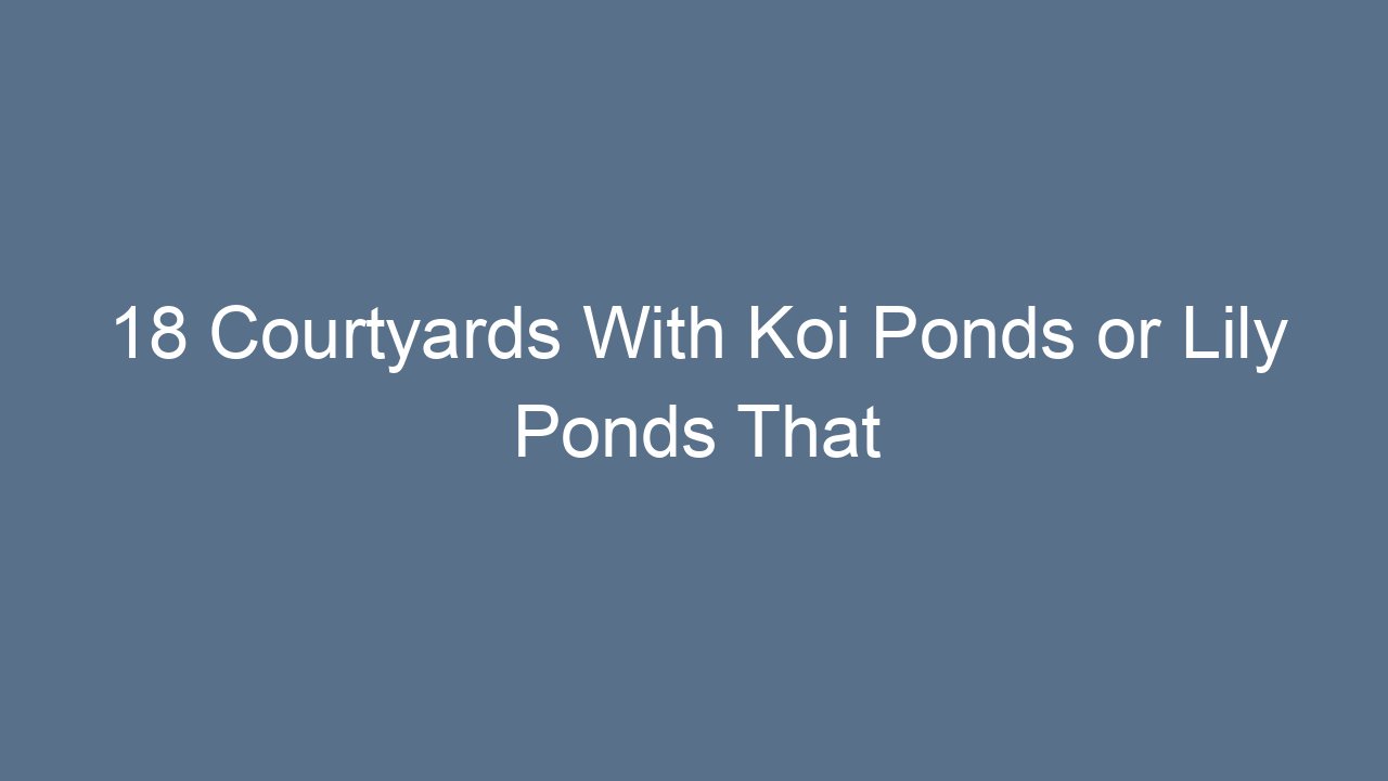 18 Courtyards With Koi Ponds or Lily Ponds That Inspire Peace and Beauty