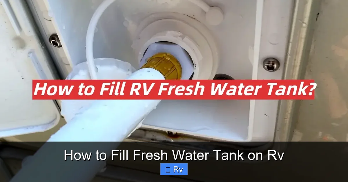 How to Fill Fresh Water Tank on Rv