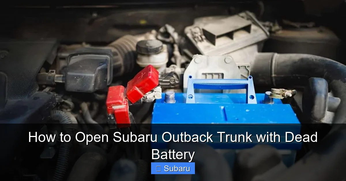 How To Open Subaru Outback Trunk With Dead Battery