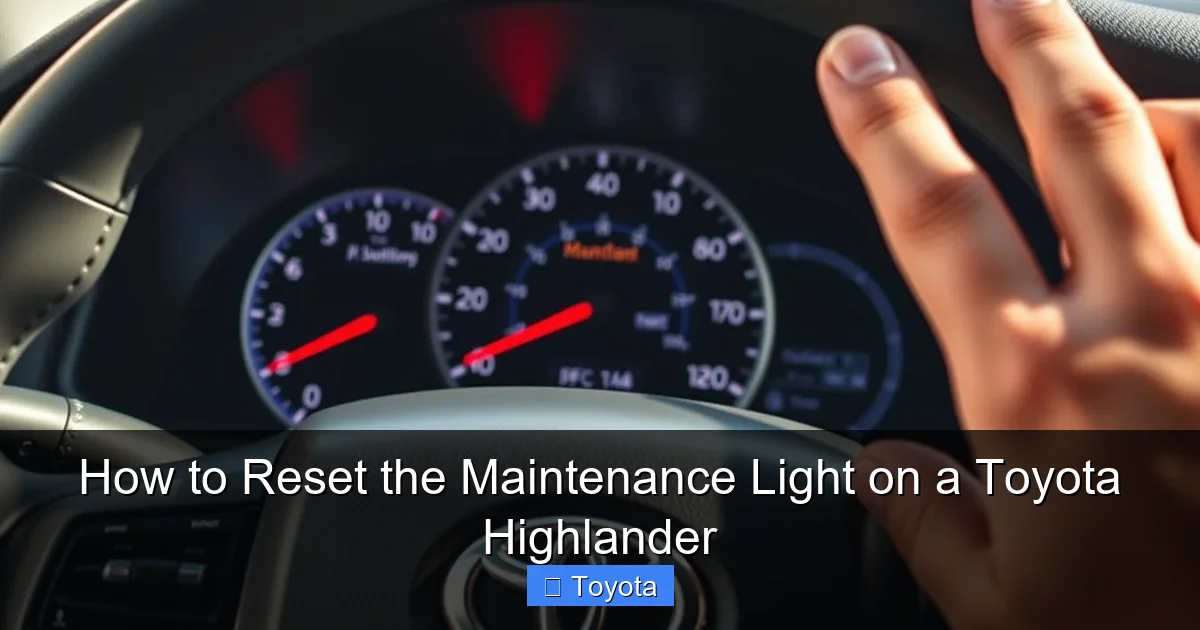 How To Reset Maintenance Light On Toyota Highlander 2013