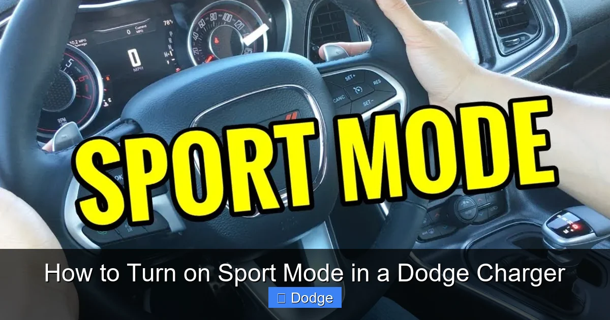 How to Turn on Sport Mode in a Dodge Charger