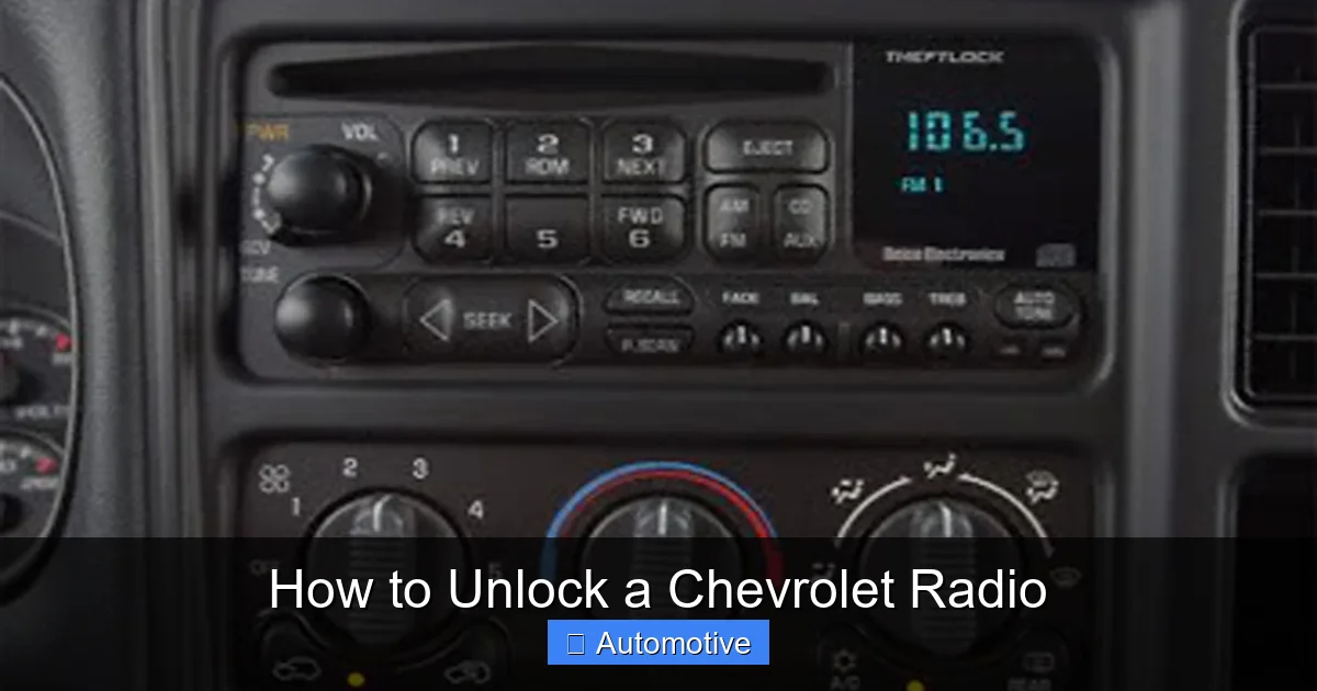 How to Unlock a Chevrolet Radio