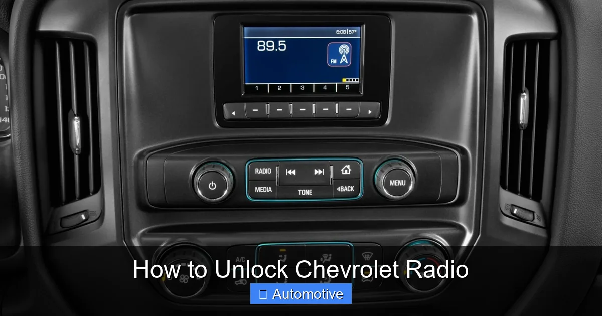 How to Unlock Chevrolet Radio