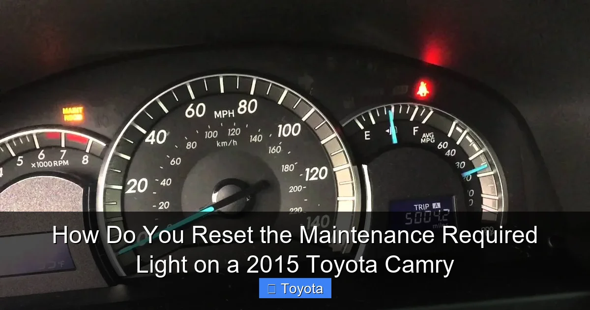 How Do I Reset The Maintenance Required Light