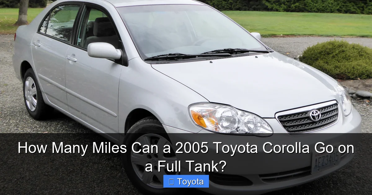2005 Toyota Corolla Miles Per Gallon