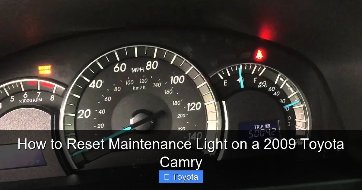 How To Reset Maintenance Light On Toyota Camry